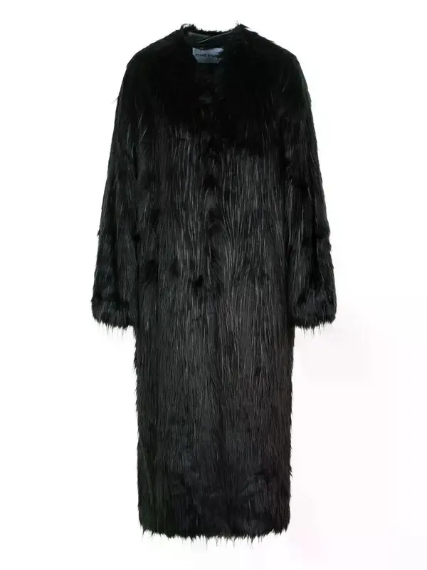 STAND STUDIO Carolina Faux Fur Coat - Black