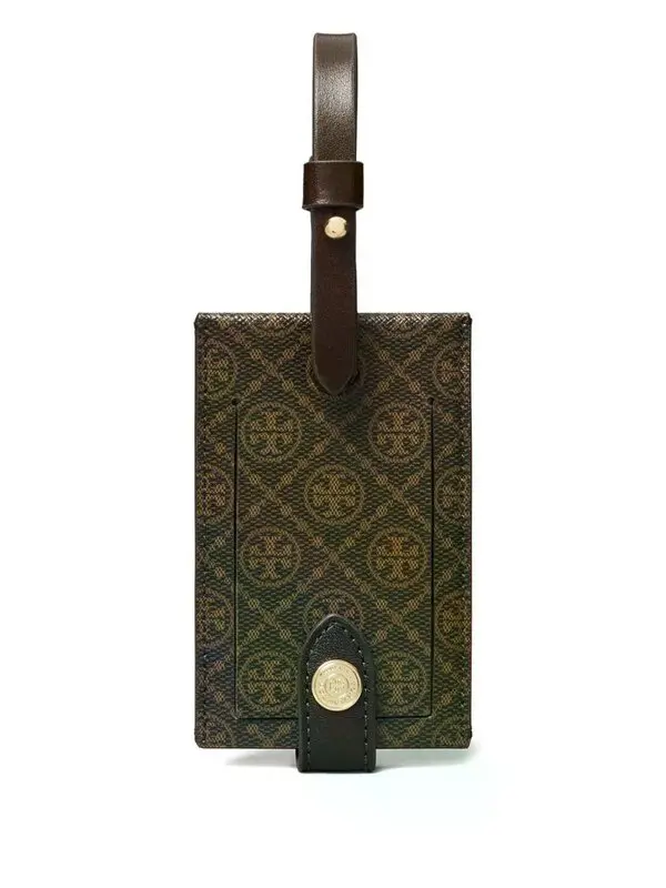 Tory Burch Monogram Coated Canvas Luggage Tag - Brown