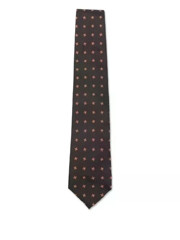 Corneliani Floral-patterned Necktie - Brown