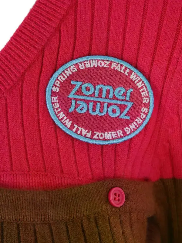 ZOMER Logo-patch Ribbed-knit Polo Top