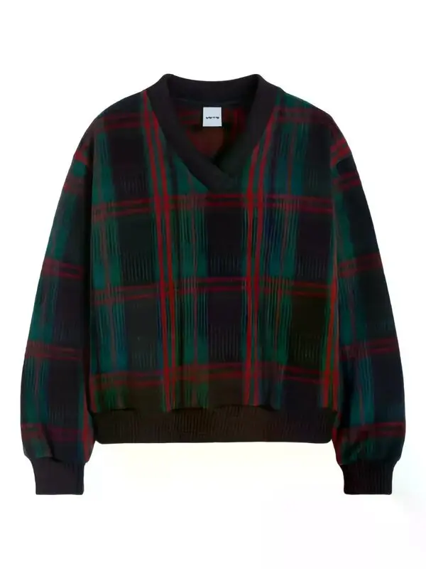 Aspesi Plaid V-neck Sweater