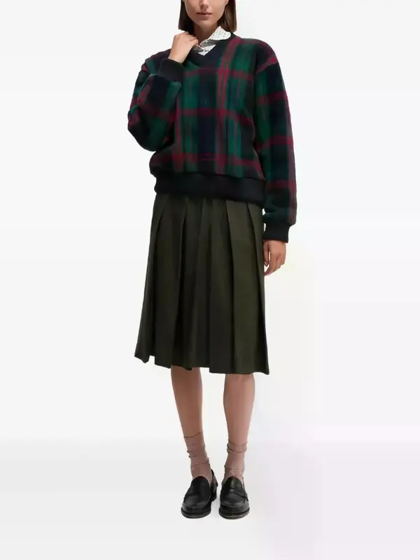 Aspesi Plaid V-neck Sweater