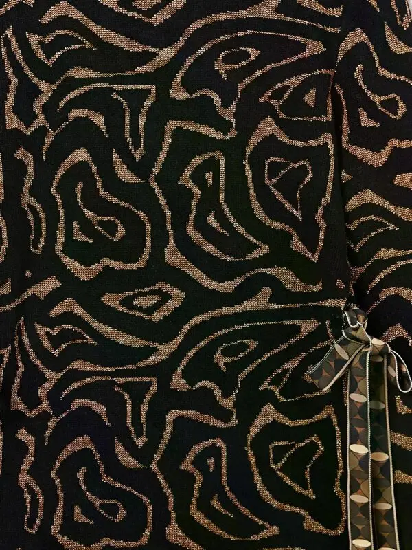Emilio Pucci Patterned Tie-side Sweater - Black