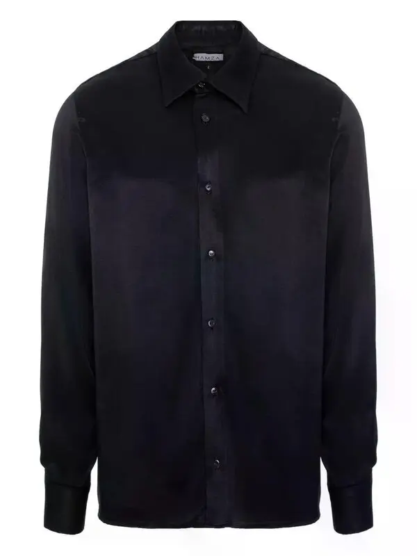 HAMZA Buttoned Viscose Shirt - Black