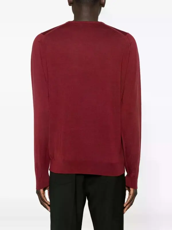 John Smedley Crew Neck Merino Wool Sweater - Red