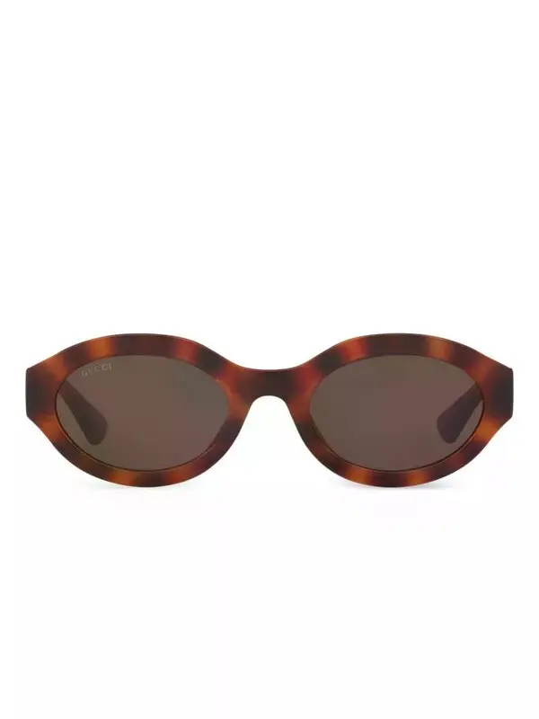 Gucci Oval-frame Sunglasses - Brown