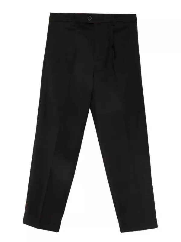 AMARANTO Pleated-front Trousers - Black