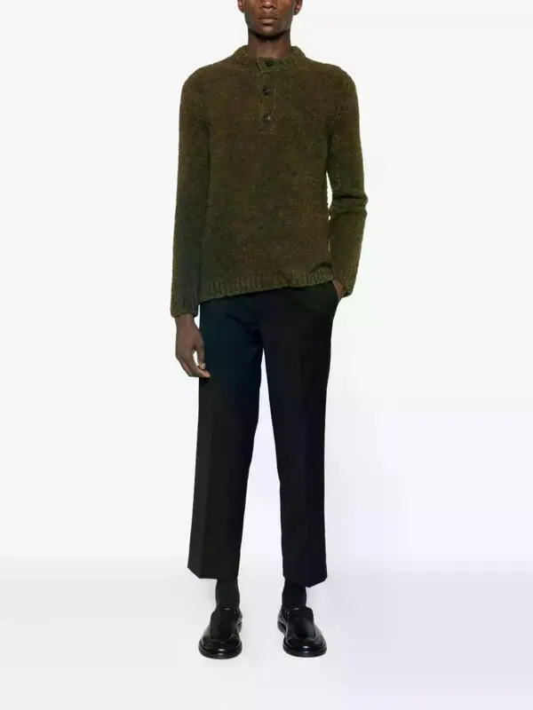 AMARANTO Pleated-front Trousers - Black