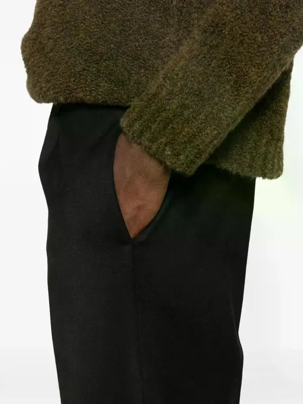 AMARANTO Pleated-front Trousers - Black