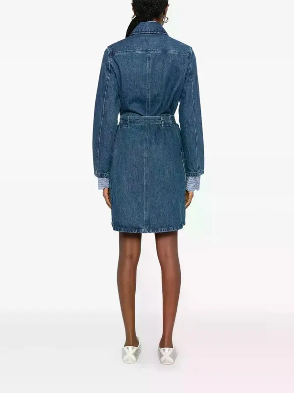 A.p.c. Belted Denim Shirt Dress