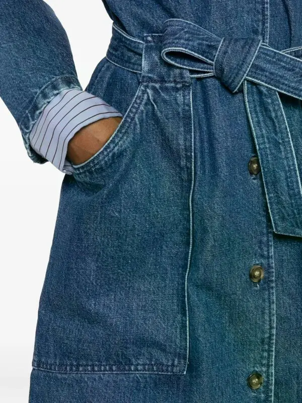 A.p.c. Belted Denim Shirt Dress