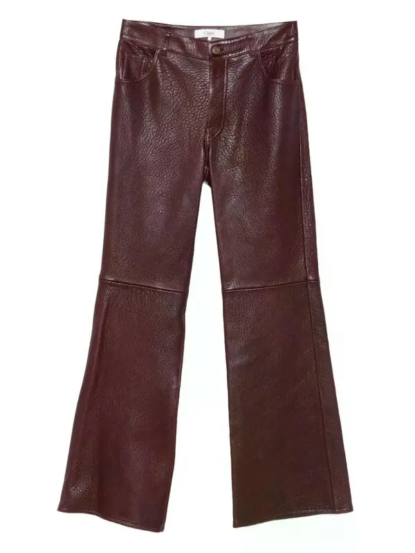 Chloé Leather Trousers - Red