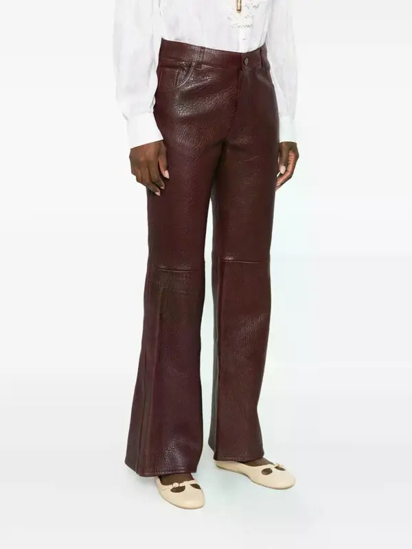 Chloé Leather Trousers - Red