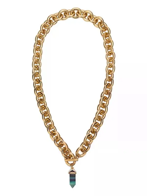 Roberto Cavalli Stone-pendant Chain Necklace - Gold