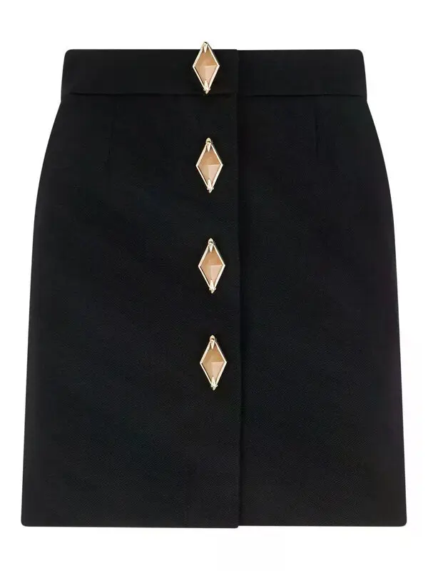 Roberto Cavalli Jewel-button Mini Skirt - Black