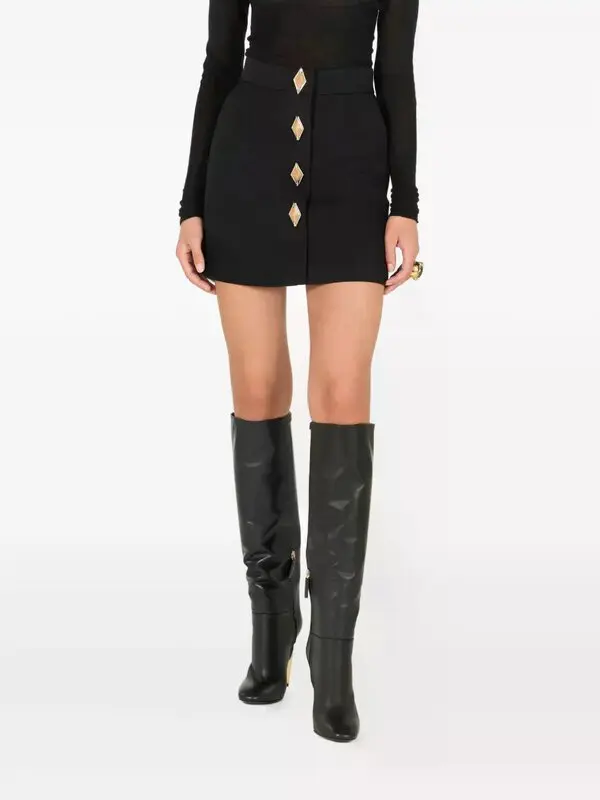 Roberto Cavalli Jewel-button Mini Skirt - Black