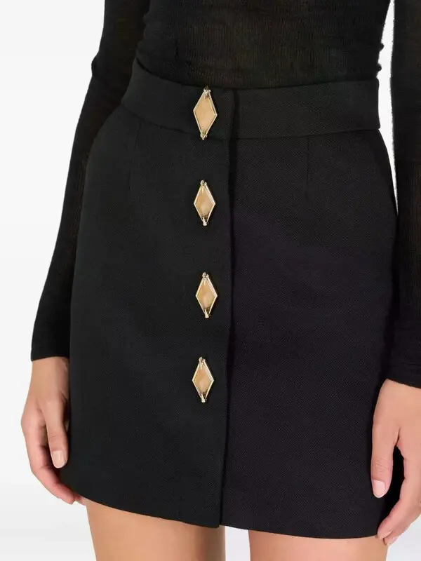 Roberto Cavalli Jewel-button Mini Skirt - Black