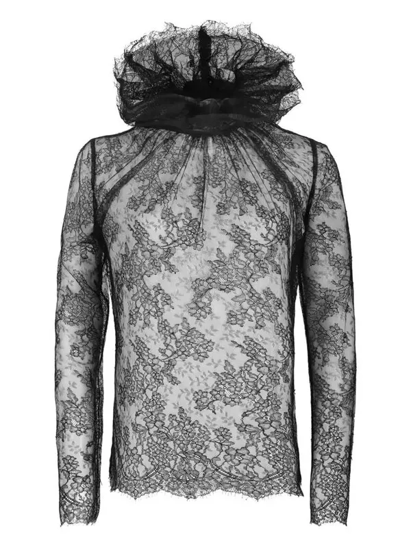 Alexander McQueen Ruffled-collar Lace Blouse