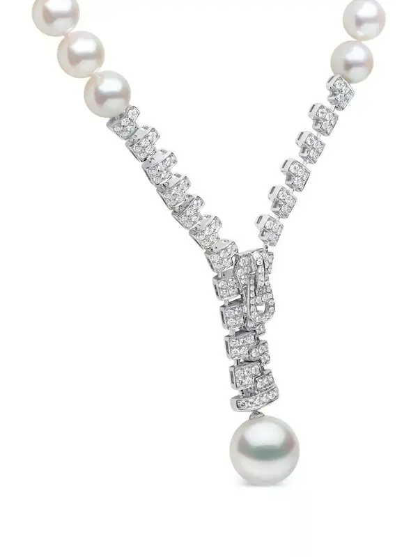 Yoko London Akoya And South Sea Pearl Diamond Necklace - Silver