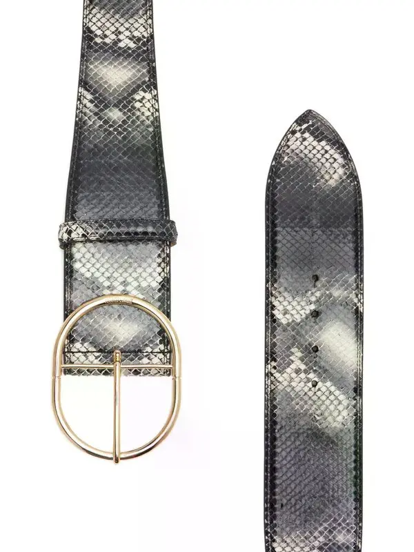 Roberto Cavalli Snake-effect Belt - Black