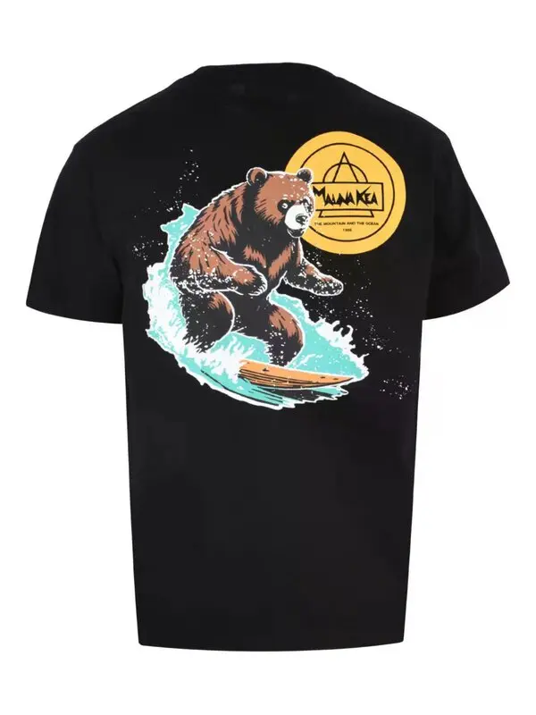 MAUNA KEA Surfing Bear T-shirt - Black