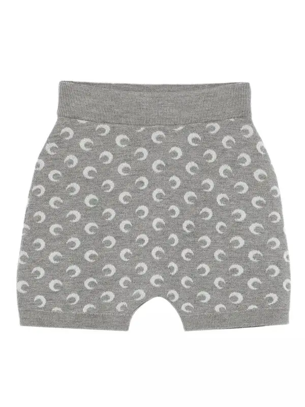 MARINE SERRE Moon Jacquard Knitted Shorts - Grey