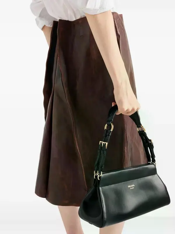 Prada Medium Enchaîné Leather Shoulder Bag - Black