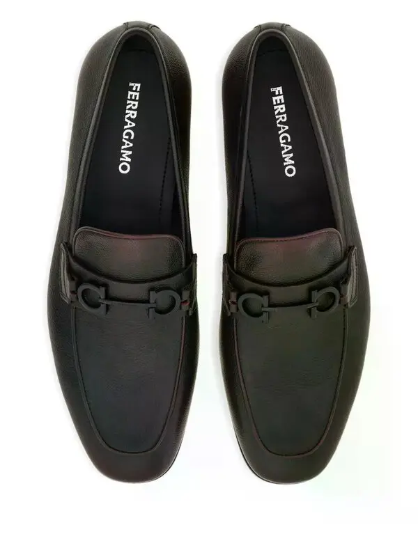 FERRAGAMO Gancini Buckle Loafers - Brown
