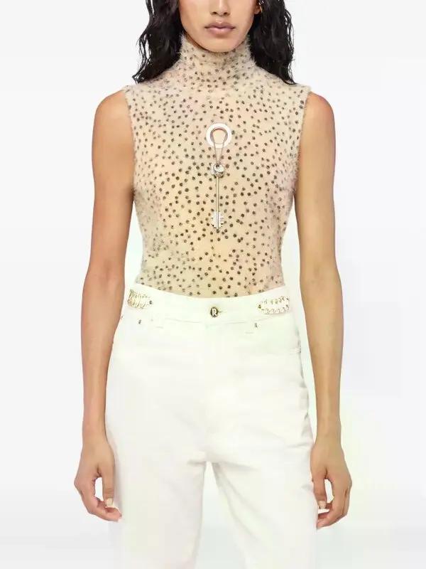 Rabanne Polka-dot Print Sleeveless Top