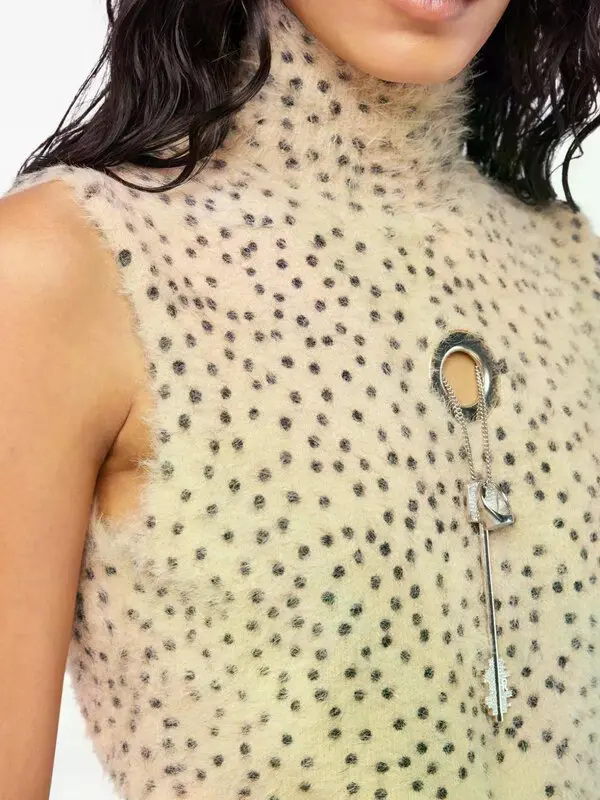 Rabanne Polka-dot Print Sleeveless Top