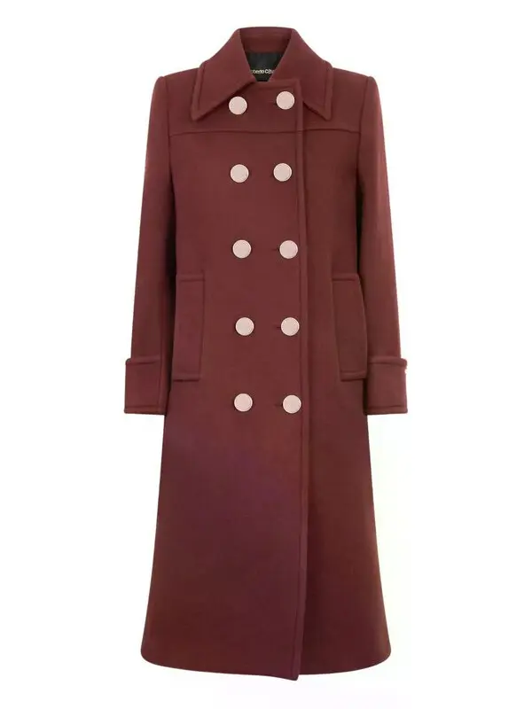 Roberto Cavalli Wool Double-breasted Coat