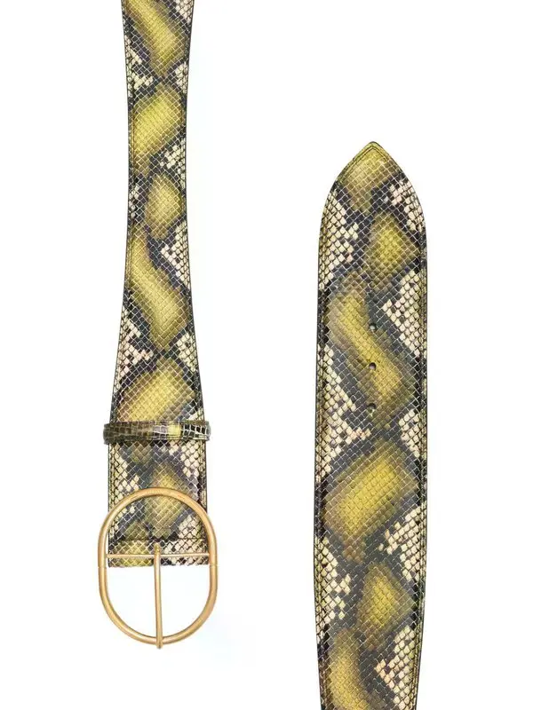 Roberto Cavalli Snake-effect Belt - Green