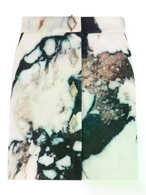 Roberto Cavalli Marble-print Mini Skirt - Black
