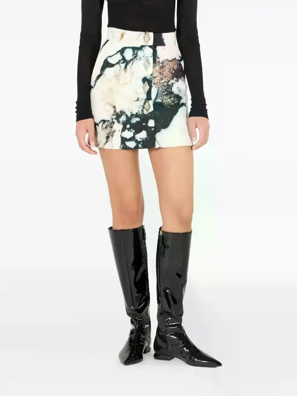 Roberto Cavalli Marble-print Mini Skirt