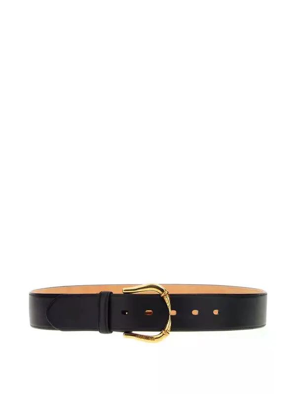 Roberto Cavalli Buckle Leather Belt - Black