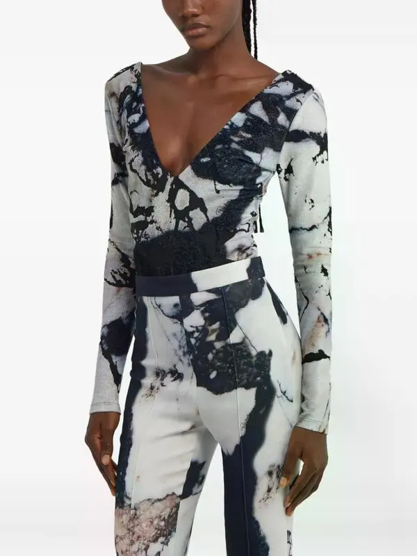 Roberto Cavalli Marble-print Bodysuit