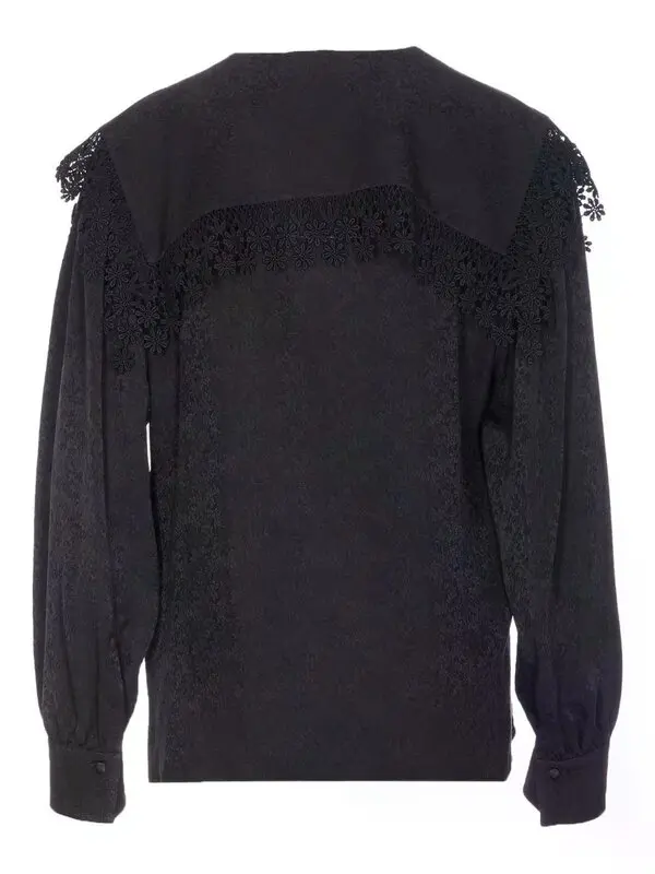 Chloé Lace Trim Blouse - Black