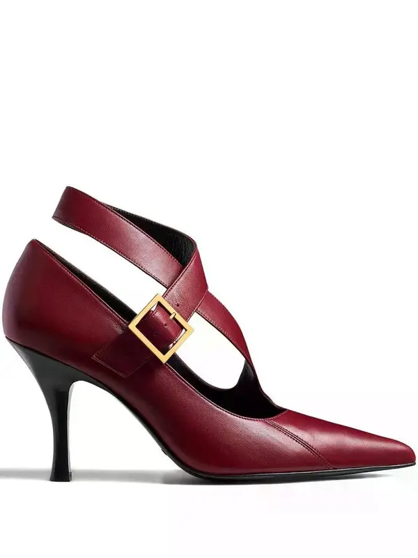 Khaite 85mm Sloan Buckle Strap Pumps - Red