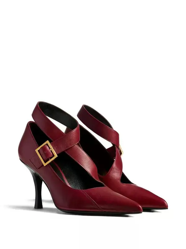 Khaite 85mm Sloan Buckle Strap Pumps - Red