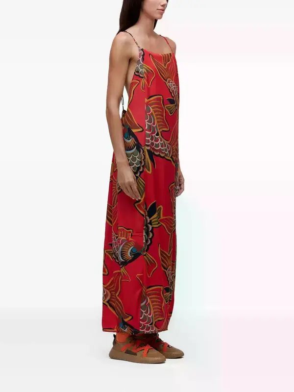 OSKLEN Printed Maxi Dress - Red