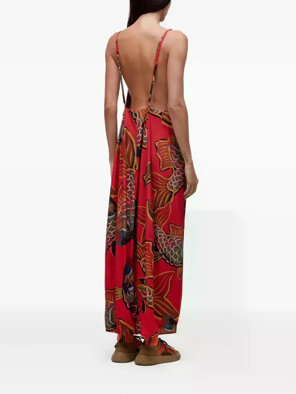 OSKLEN Printed Maxi Dress - Red