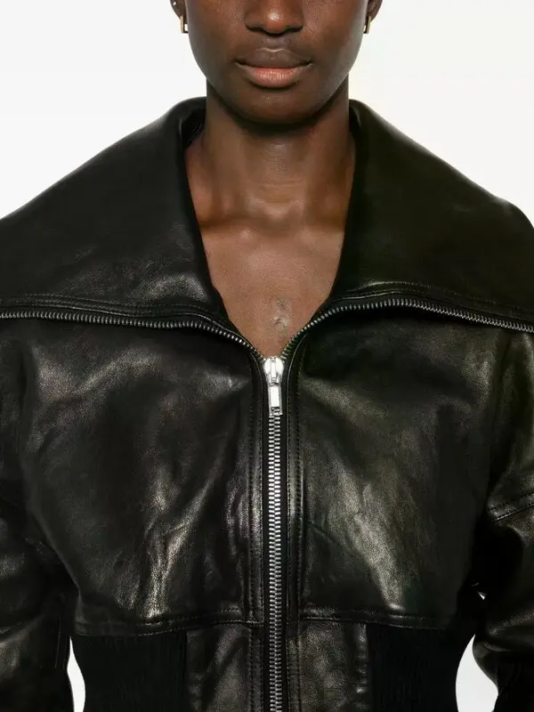 Rick Owens Drop-shoulder Leather Jacket