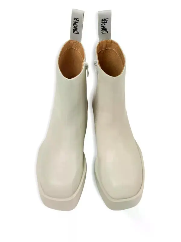 Camper Billie Leather Platform Boots - Neutrals