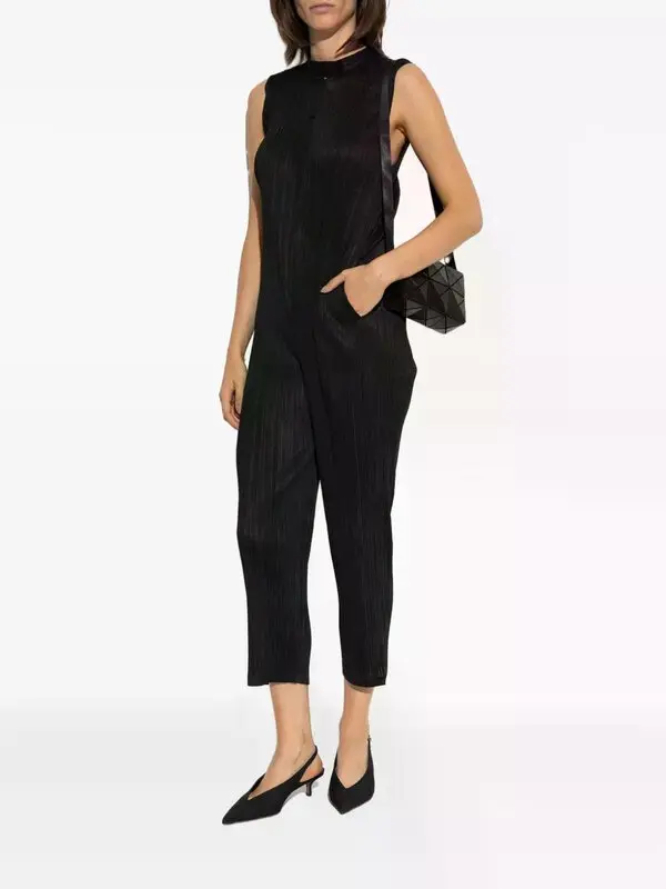 Issey Miyake Pleated Zip Jumpsuit - Black