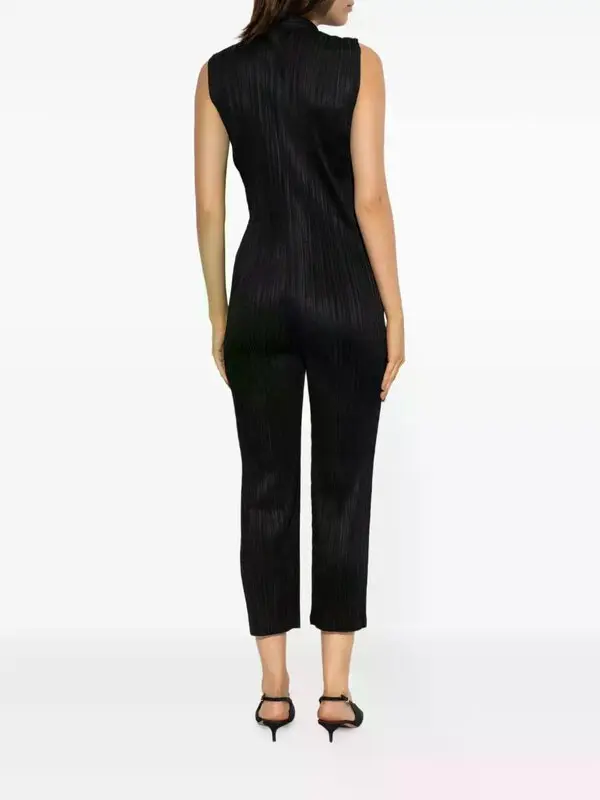 Issey Miyake Pleated Zip Jumpsuit - Black
