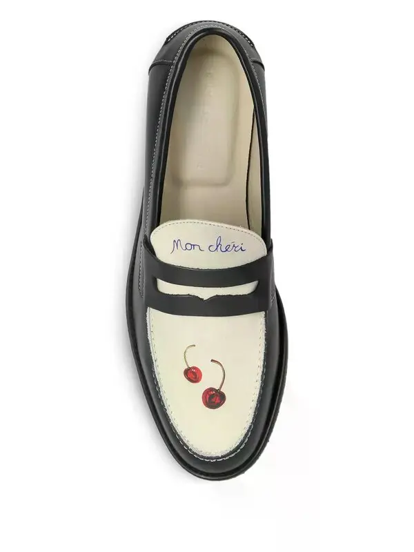 DUKE + DEXTER Wilde Cherry Penny Loafers - Black