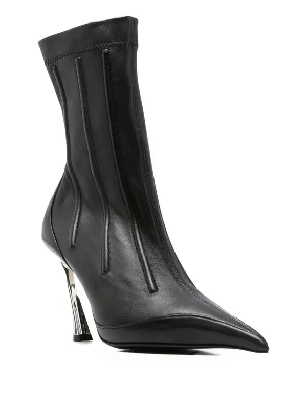MUGLER 95mm Leather Ankle Boots