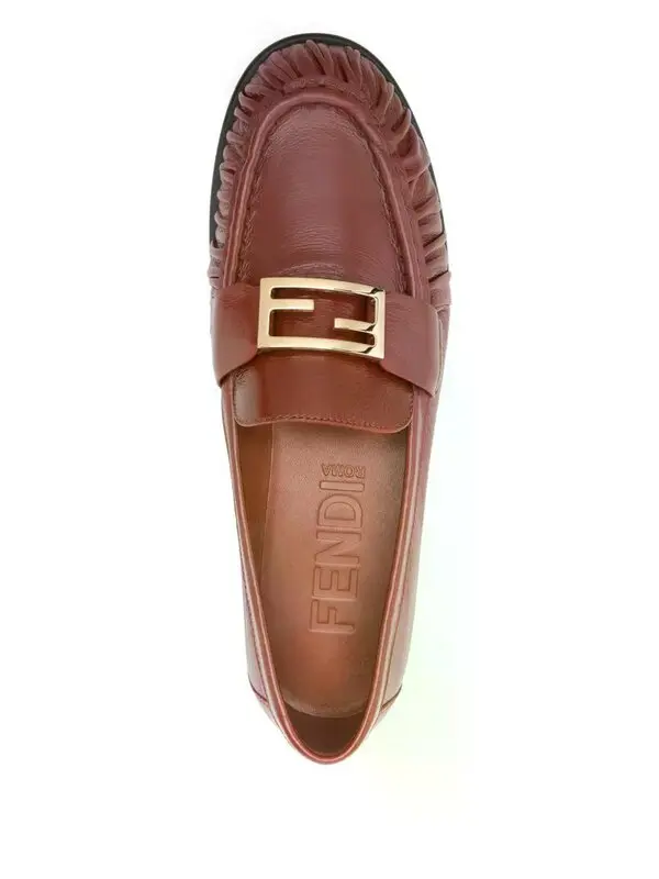 Fendi Baguette Leather Loafers