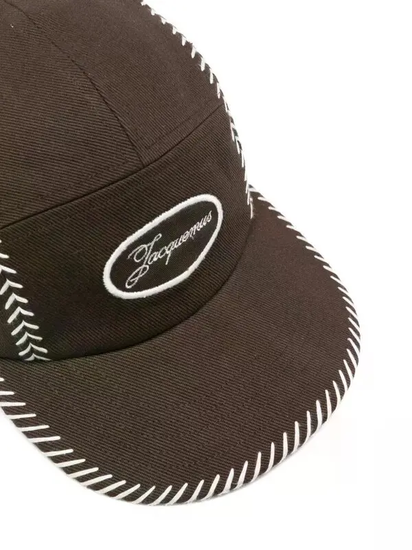 Jacquemus Logo-embroidered Cap - Brown