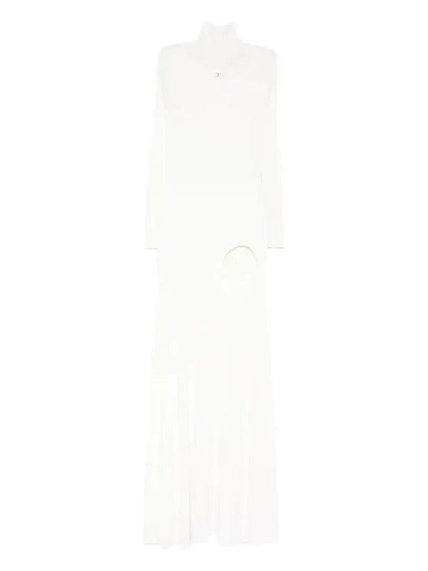 Coperni Ribbed-knit Maxi Dress - White